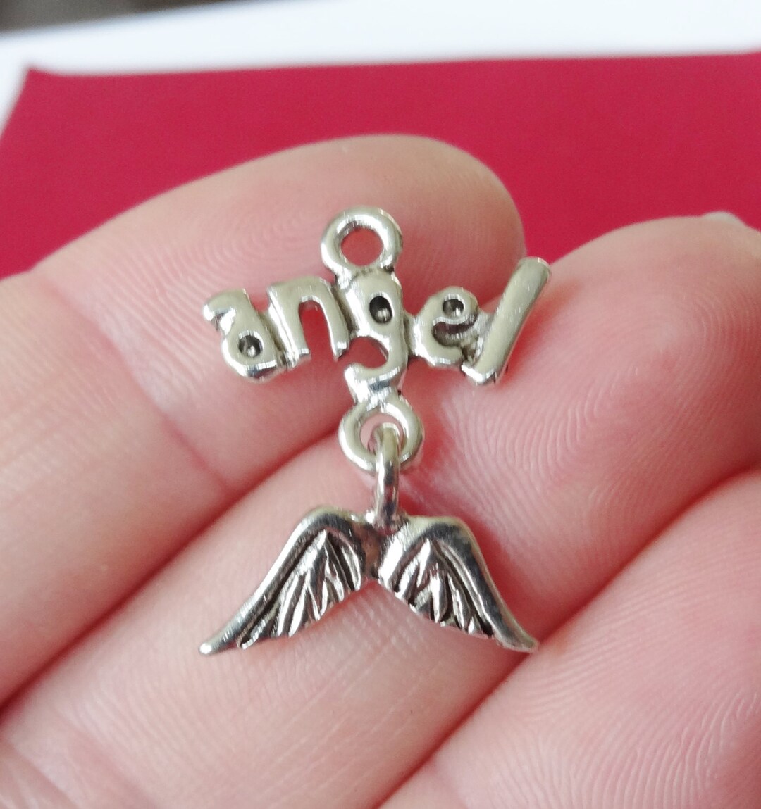 10 Charms, "angel" Wing Dangle Charm 22x17x4mm, Hole: 2mm - Etsy