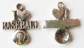 10 i Love Baseball Charms 22x19mm ITEM:H9 - Etsy