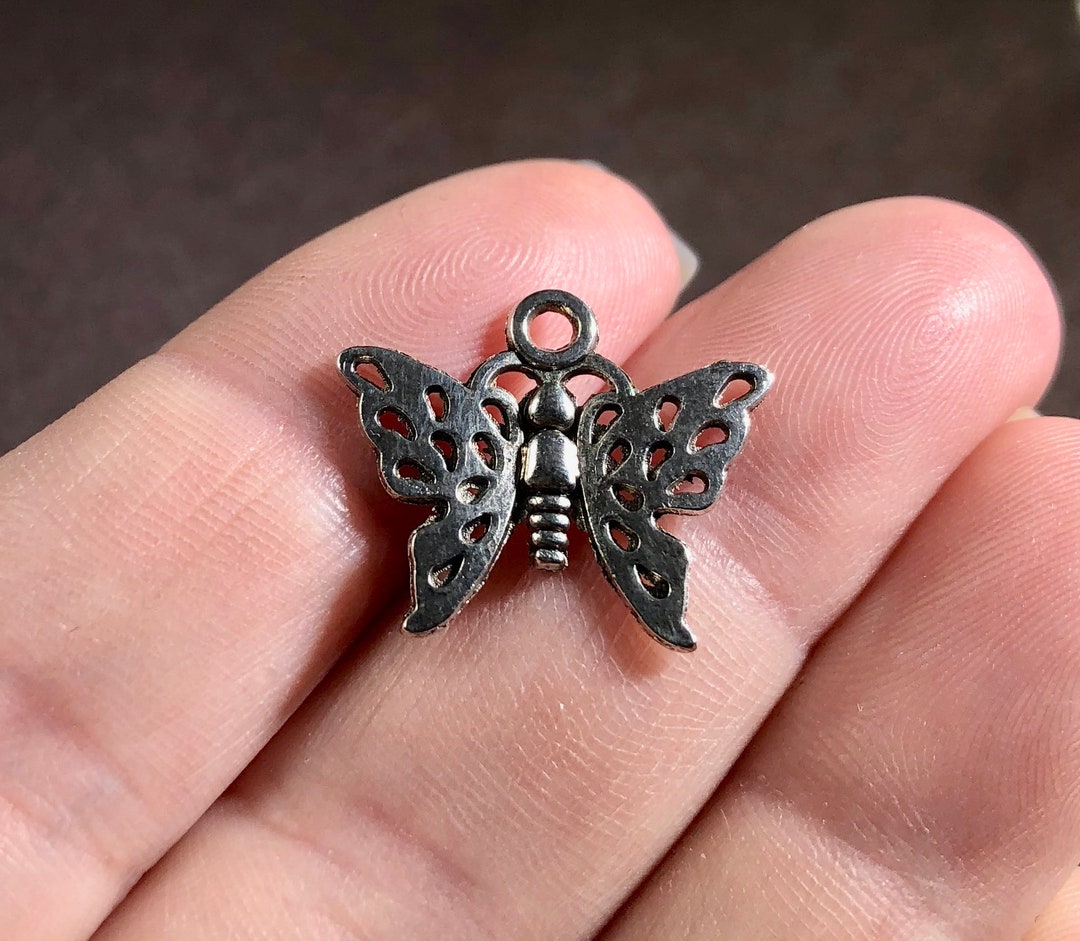 10 Charms, Butterfly, Insect, Charm, Pendants, 20x17x1mm Hole: 1.5mm ...
