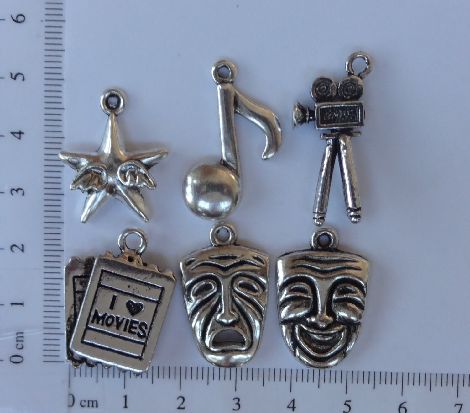 6 Charms Assorted Movie Themed Charms - Etsy