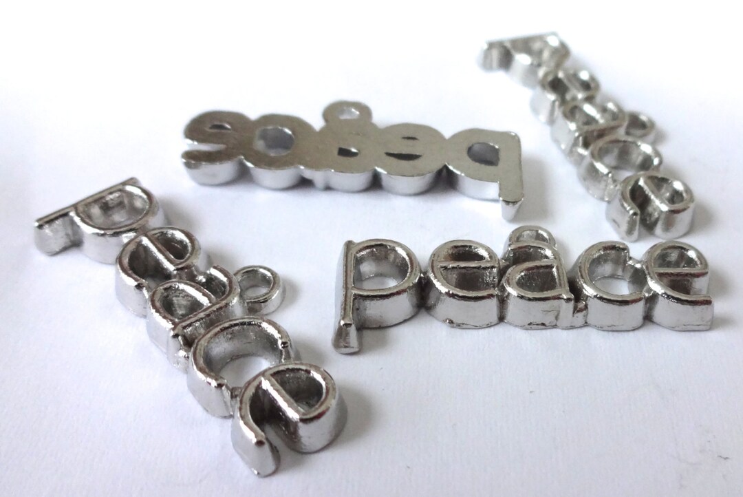 10 Charms, Peace Charm 26x10x2.5mm ITEM:Q1 - Etsy