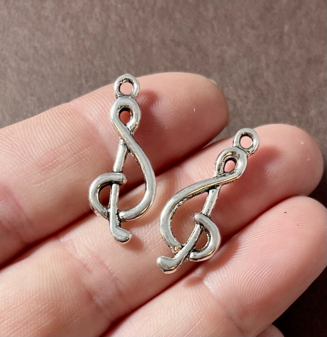 10 Charms, Musical Note, Charm (double Sided Puffed) 27x11mm ITEM:N12 ...