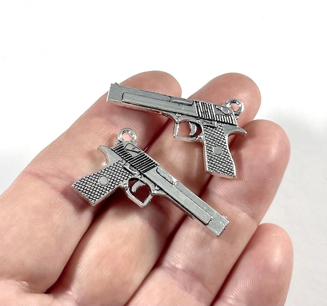10 Charms, Gun, Handgun, Pistol, Firearm, Charm, Pendants (3D) 34 ...