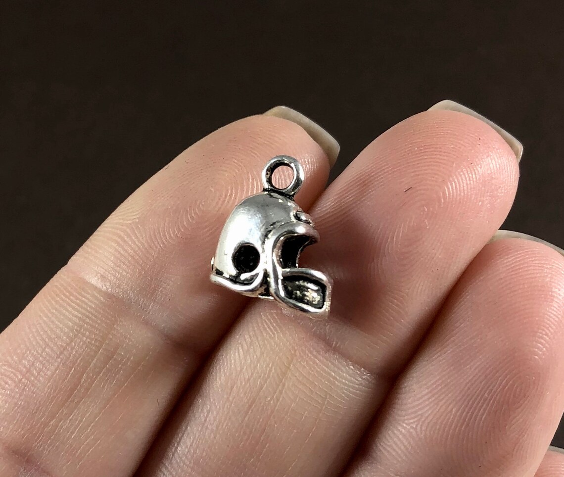 10 Helmet Football Racing Charms 3D 13x11mm Hole 2mm - Etsy