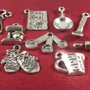 10 Charms, Cooking, Baking, Kitchen, Charm, Assorted, Collection, Theme ...
