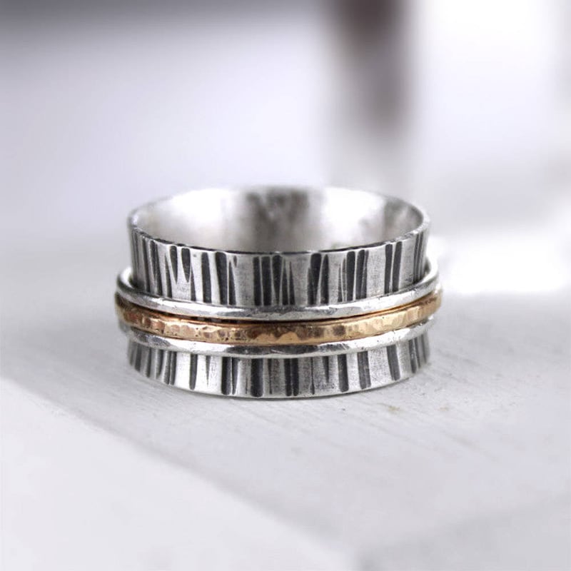 Wood Metal Ring - Etsy