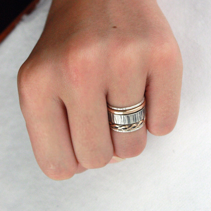 Silver and Gold Stacking Rings Two Tone Stackable Ring Set - Etsy