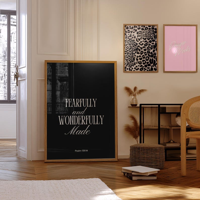 Fearfully and Wonderfully Made Psalm 139 Print: Modern Christian Wall ...