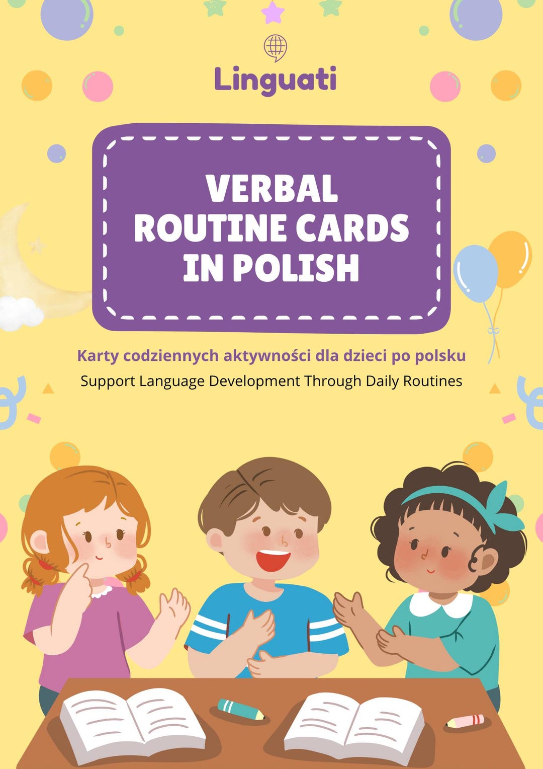 Polish Verbal Routine Flashcards for Kids: Bilingual Learning ...