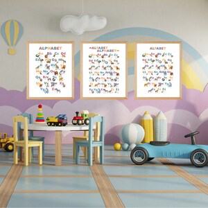 English Animal Alphabet Poster ABC - Etsy UK