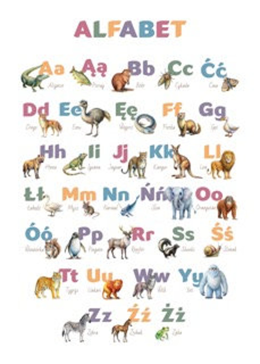 Polish Alphabet Poster - Etsy