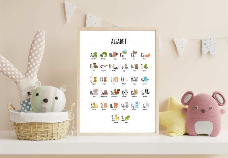 Polish Animal Alphabet Poster / Polski Alfabet Zwierzeta Plakat - Etsy