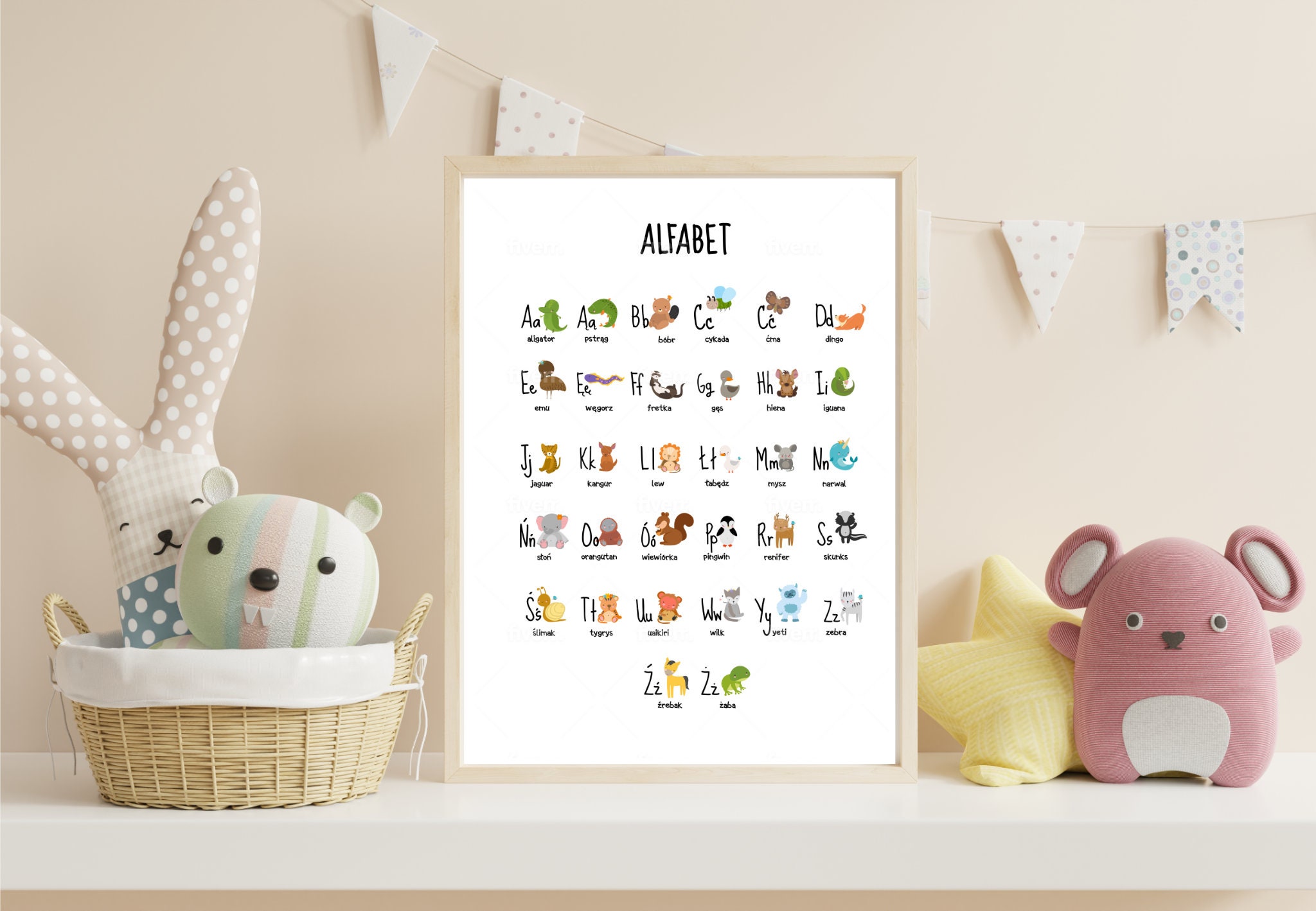 Polish Animal Alphabet Poster / Polski Alfabet Zwierzeta Plakat - Etsy
