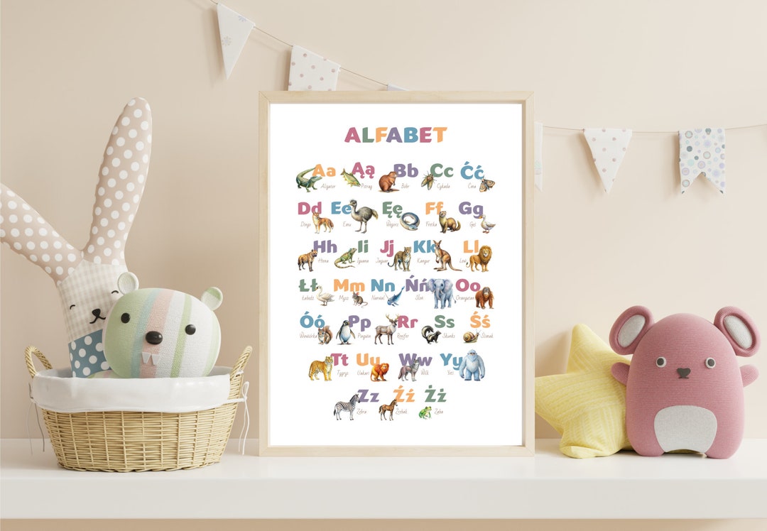 Polish Animal Alphabet Poster - Etsy