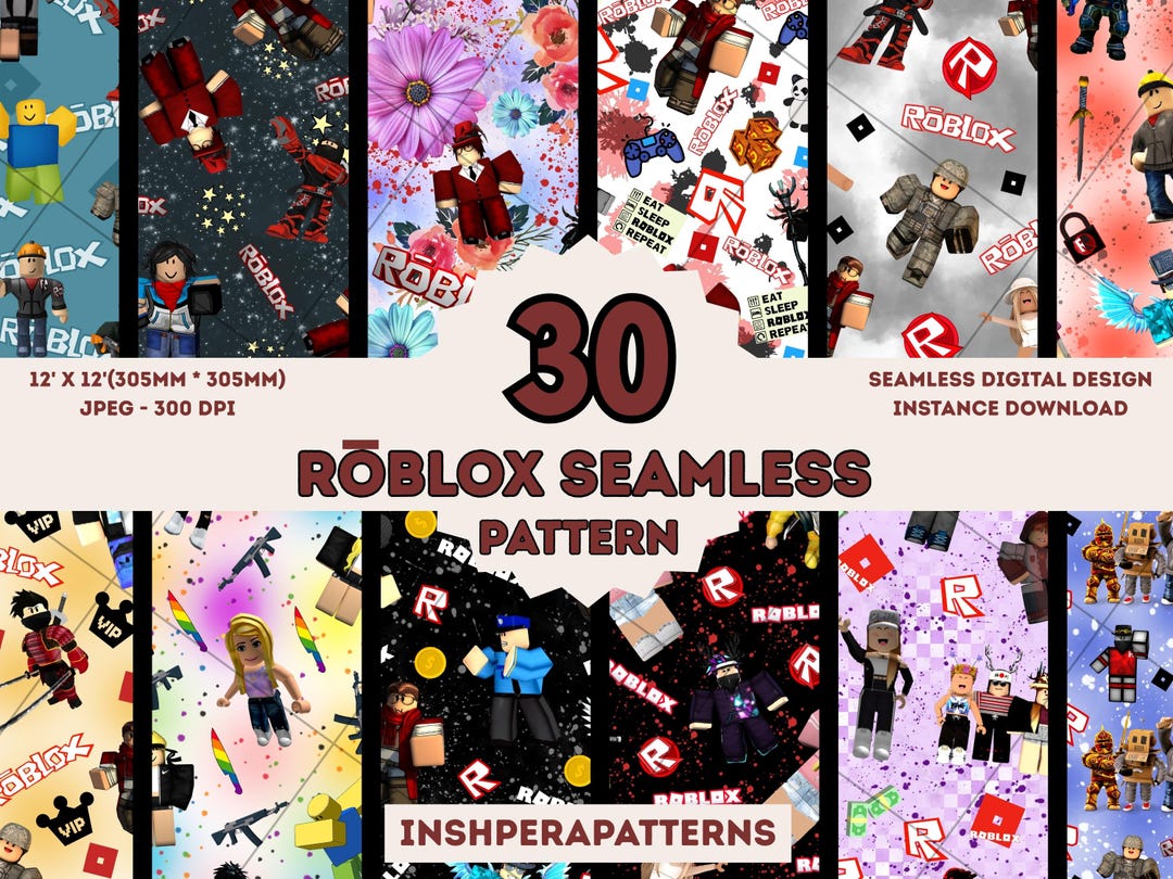 Roblox Seamless Pattern Bundle, Digital Craft (JPG Download 300 DPI) - Etsy