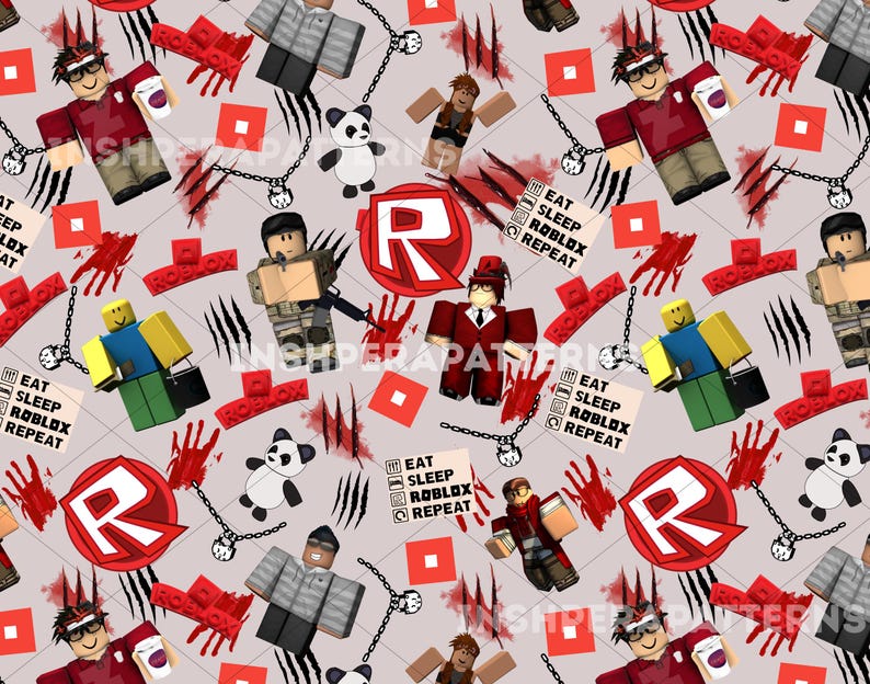 Roblox Seamless Pattern: Gamer Fabric, Kids Wallpaper (digital Download ...