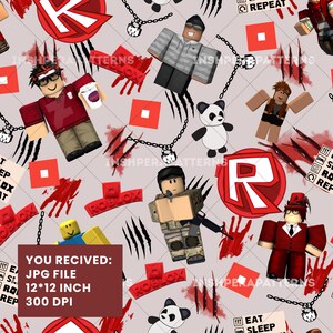 Roblox Seamless Pattern: Gamer Fabric, Kids Wallpaper (digital Download ...