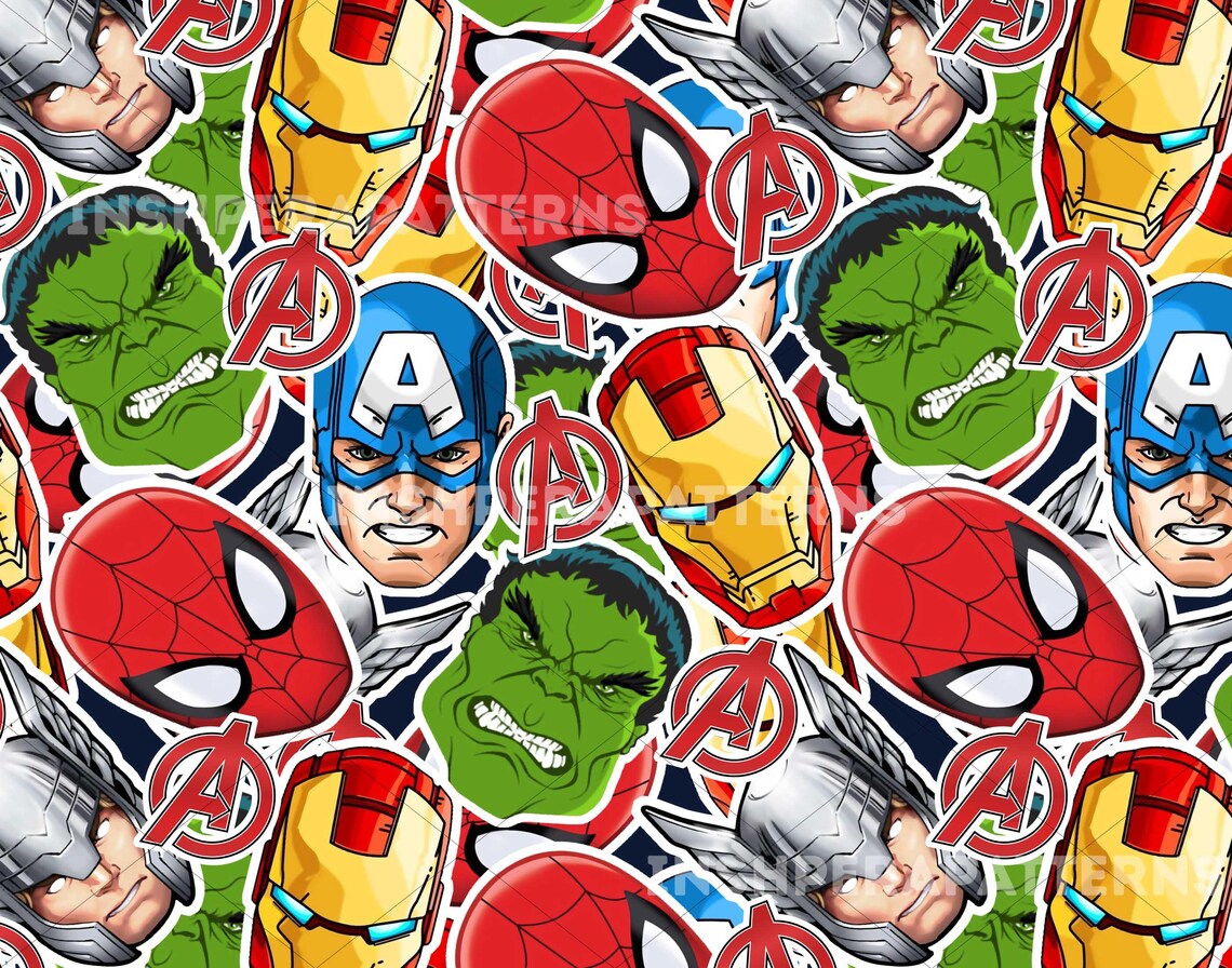 Super Hero Seamless Pattern: Cartoon Clipart Digital Paper (JPEG File ...