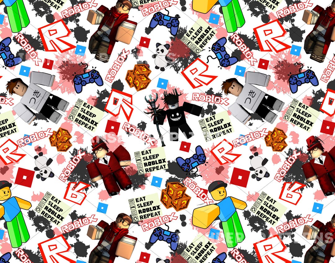 Roblox Seamless Pattern Digital Download Gaming Fabric Design Boys ...