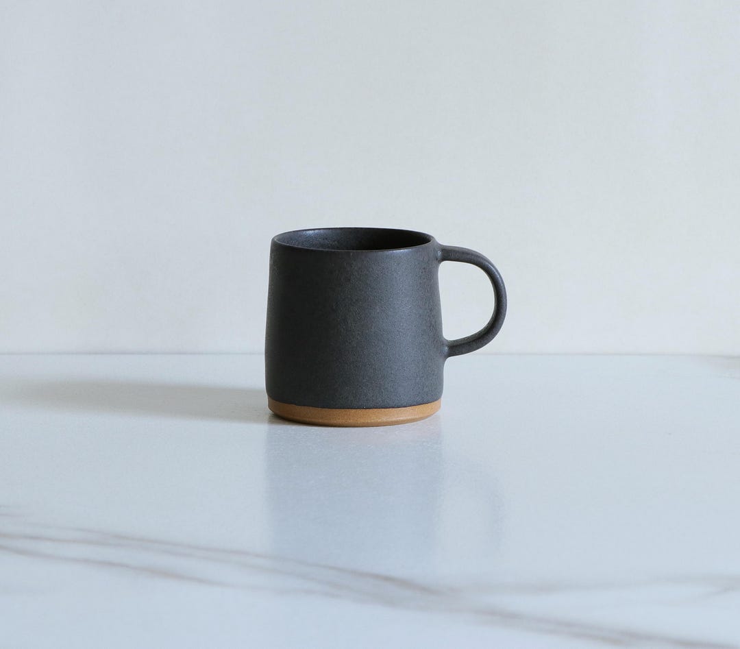 Cortado Mug, Glazed in Coal : Handmade, Wheel Thrown Stoneware. - Etsy