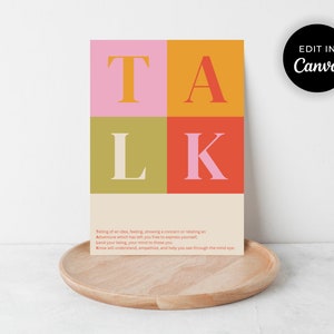 Digital Poem Template talk 1 Vertical Poem Digital Print Editable File ...