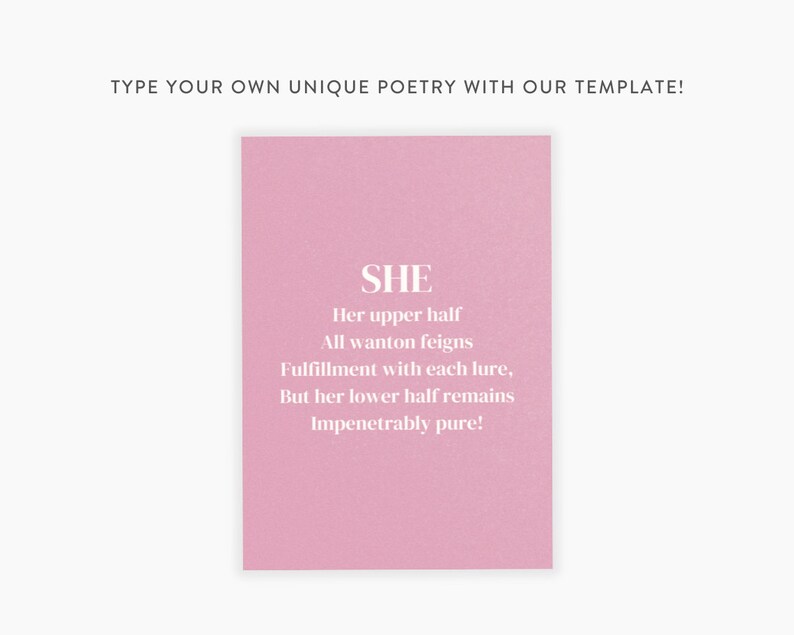 Digital Poem Template "she 1" Vertical Poem Digital Print Editable File ...