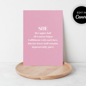 Digital Poem Template she 1 Vertical Poem Digital Print Editable File ...