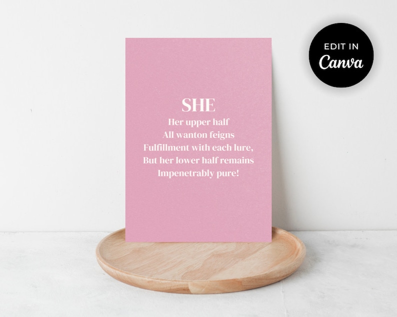 Digital Poem Template "she 1" Vertical Poem Digital Print Editable File ...