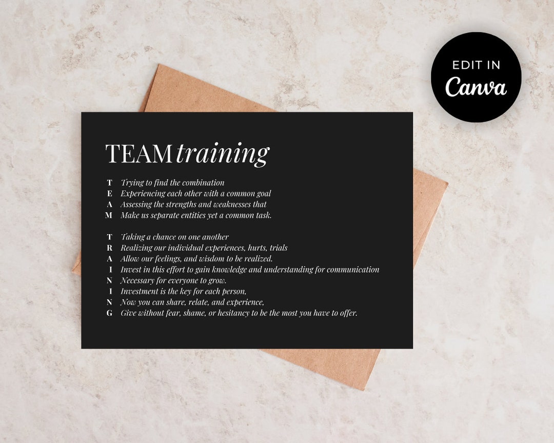 Digital Poem Template "team Training 1" Horizontal Poem Digital Print ...