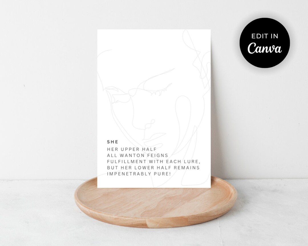 Digital Poem Template "she 2" Vertical Poem Digital Print Editable File ...