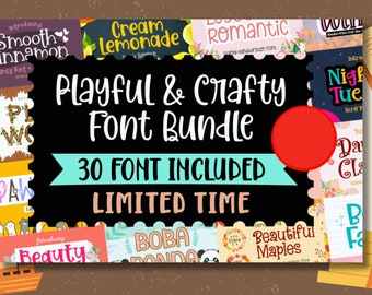 Fantastic Font Bundle, Display Font, Cricut Font, Vintage Font, Baby Font, Retro Font - Etsy