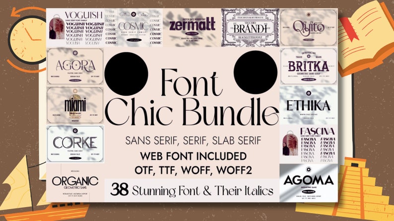 Chic, Luxury, and Elegant Font Bundle, Display Font, Cricut Font ...