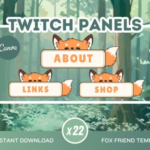 Fox Friend Twitch Panels - 22+ Forest Animal Twitch Panels, Kawaii Cute ...