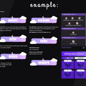 Dreamy Night Twitch Panels 22 Purple Twitch Panels, Starry Pastel ...