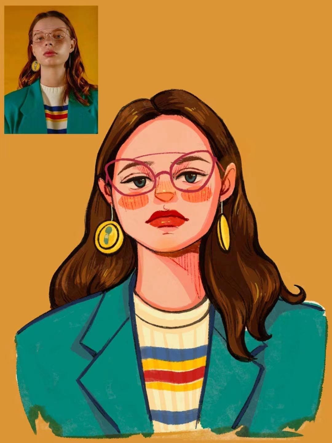 Custom Profile Picture Custom Portrait Gift for Her Personalized Gift ...