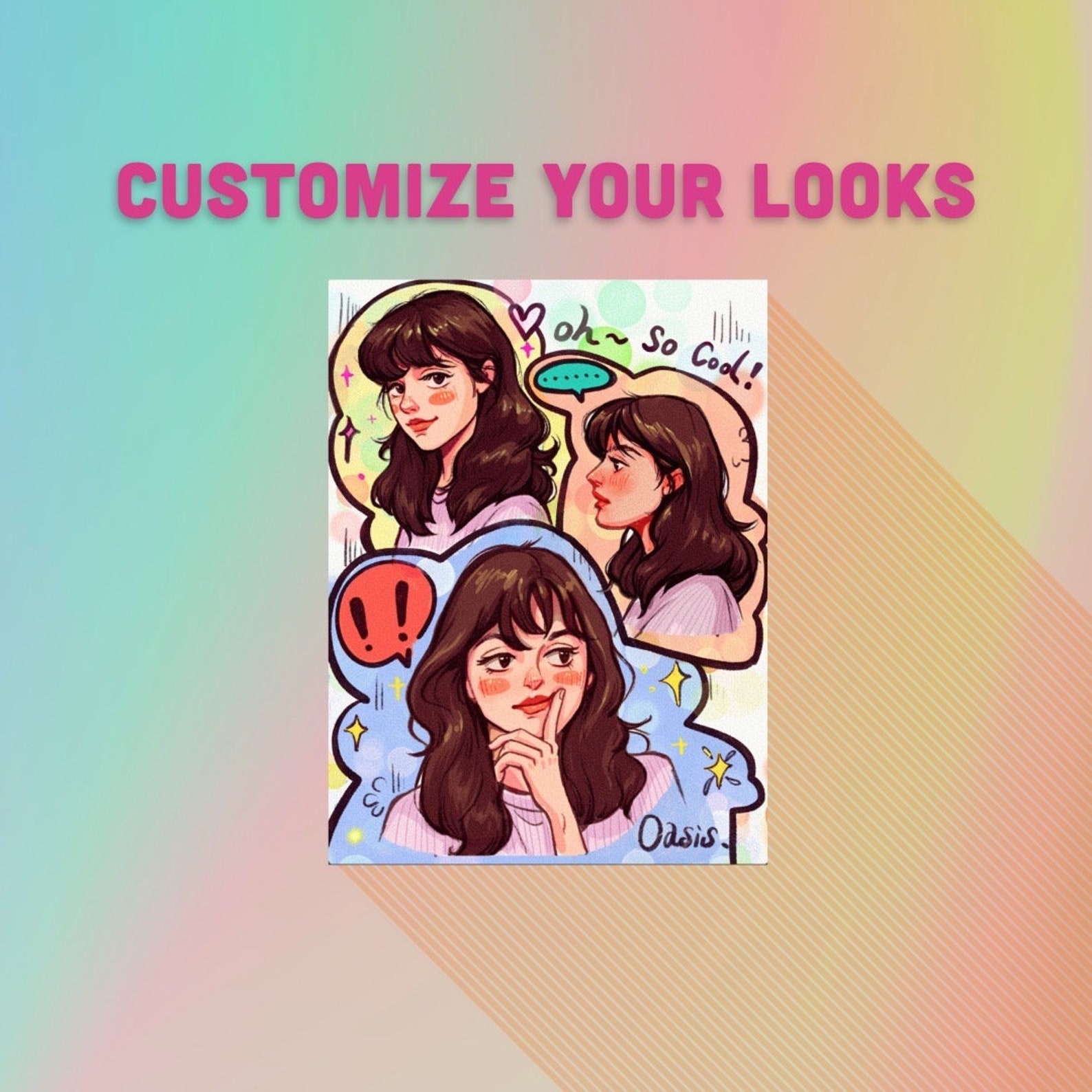 Custom Profile Picture Custom Portrait Gift for Her Personalized Gift ...