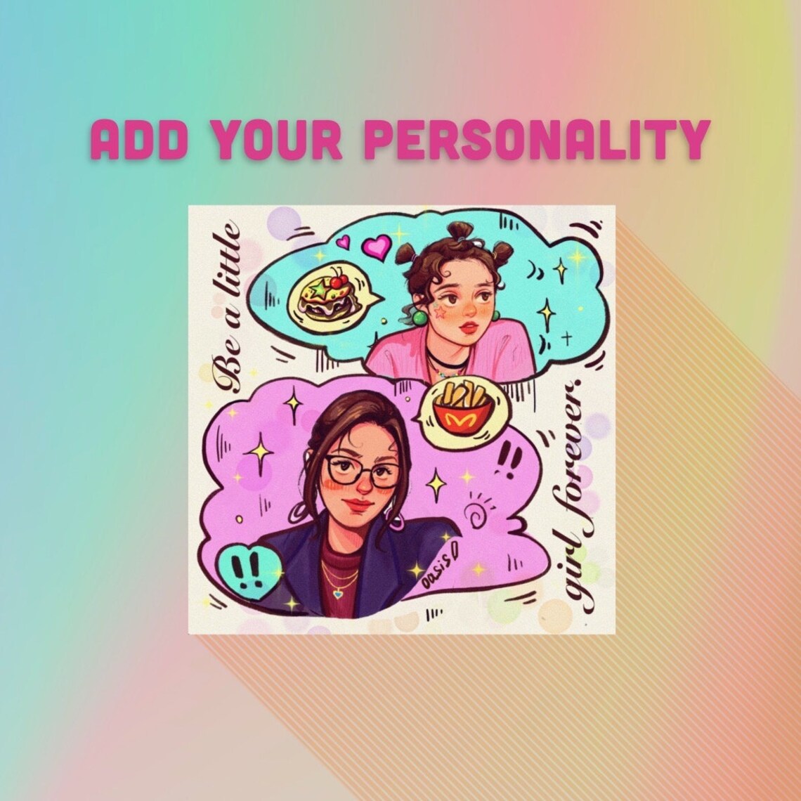 Custom Profile Picture Custom Portrait Gift for Her Personalized Gift ...