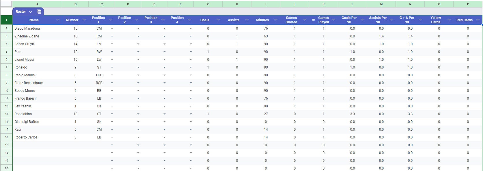 Soccer Scoresheet Stat Tracker Roster Builder Football Futbol Soccer ...