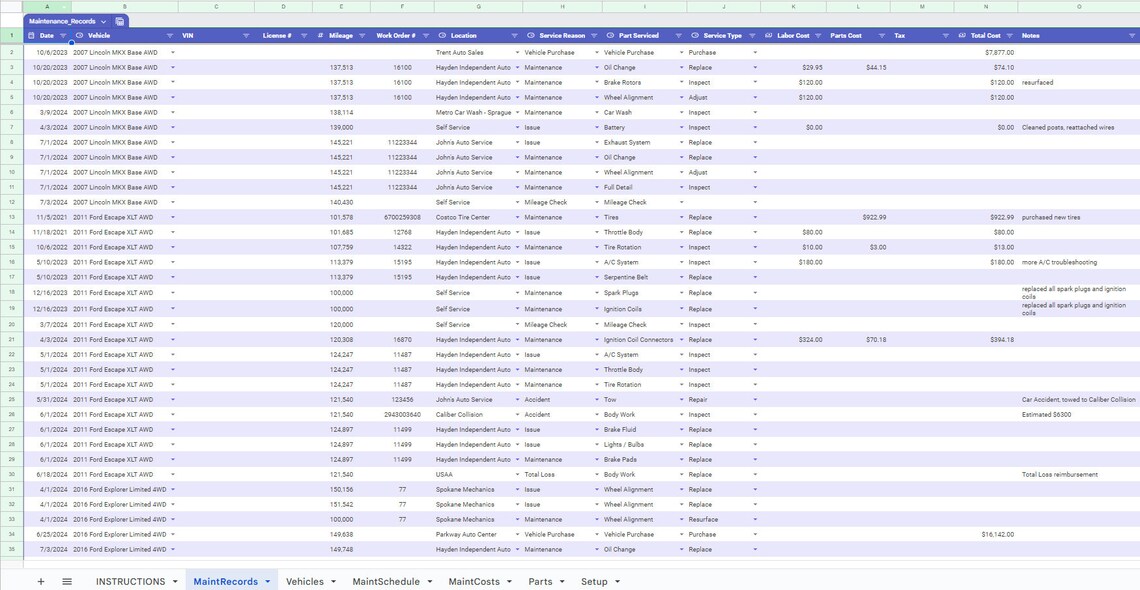 Vehicle Maintenance Log Digital Automated Tracker Fleet Maintenance ...