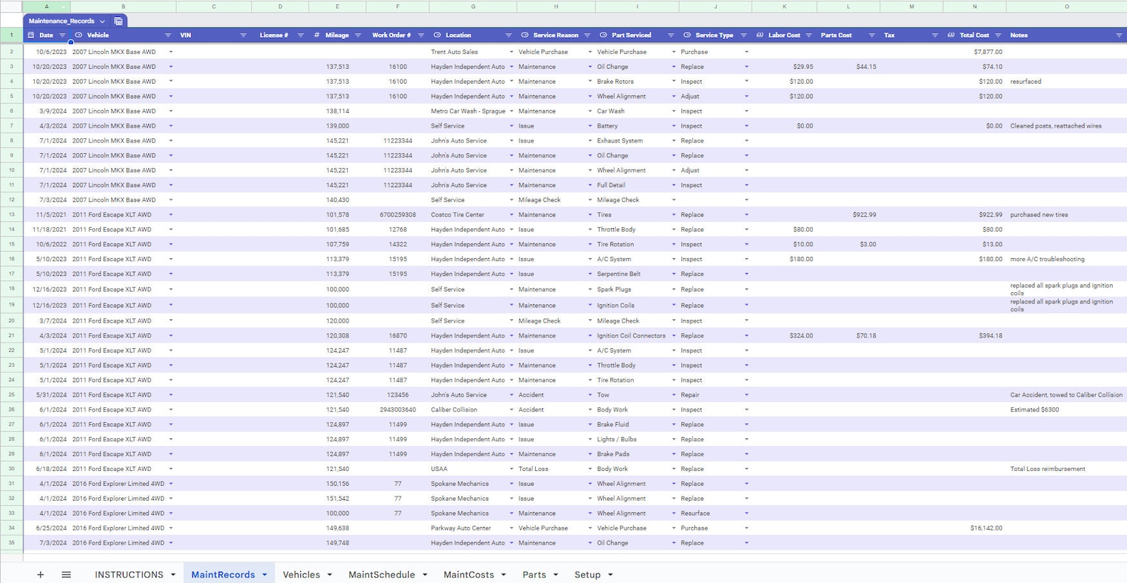 Vehicle Maintenance Log | Digital Automated Tracker | Fleet Maintenance ...