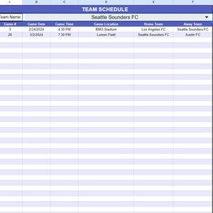 Ultimate Sports Standings Scores & Schedule Spreadsheet | Automated ...