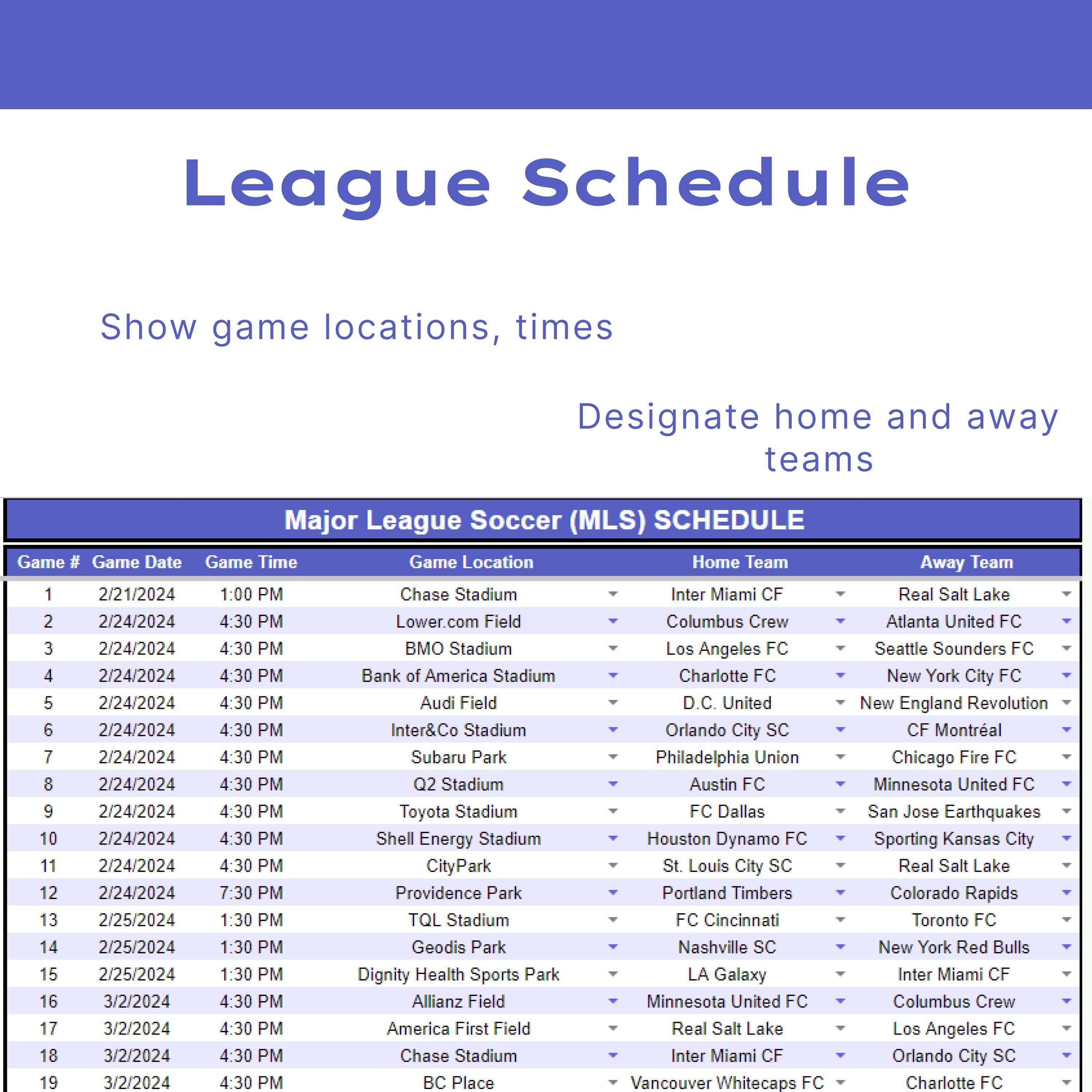 Ultimate Sports Standings Scores & Schedule Spreadsheet | Automated ...