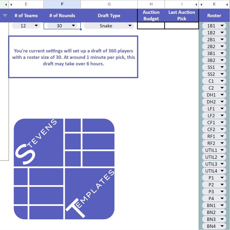 Fantasy Baseball Digital Draft Board Big Screen Draft Board Fantasy ...