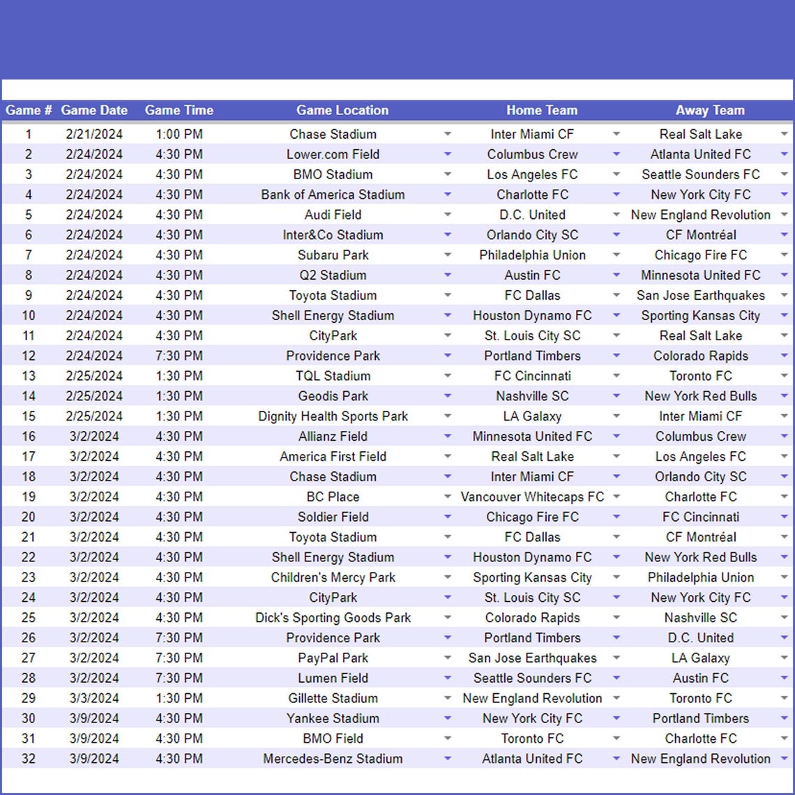 Sports League Standings & Schedule Template, Automated Google Sheets ...