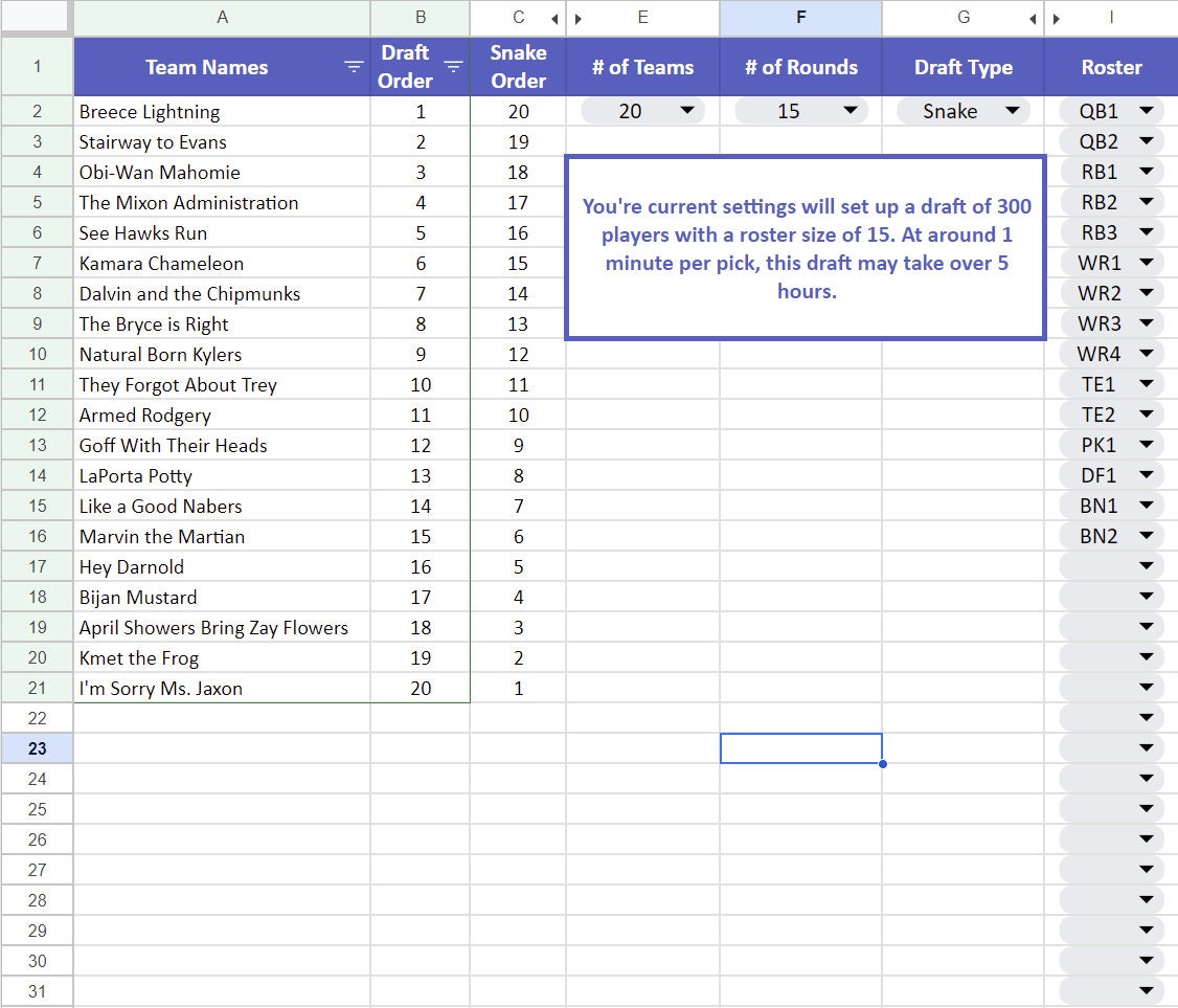 Fantasy Football Digital Draft Board | Big Screen Draft Board | Fantasy ...