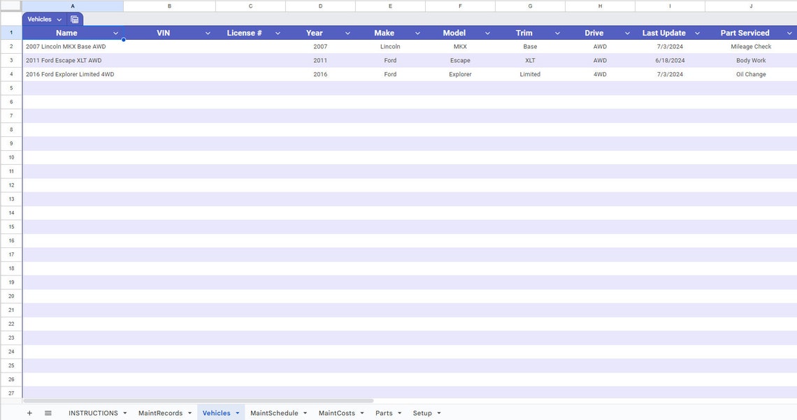 Vehicle Maintenance Log Digital Automated Tracker Fleet Maintenance ...