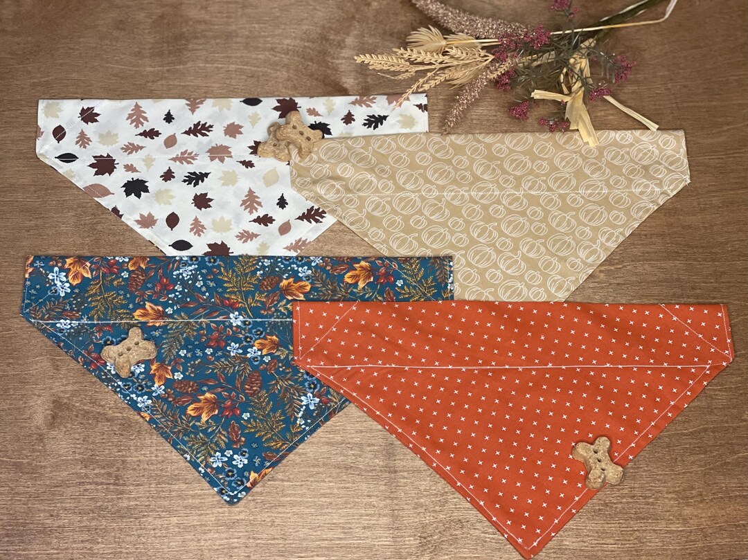 Fall Dog Bandanas, Over the Collar Dog Bandana, Cute Dog Accessory ...