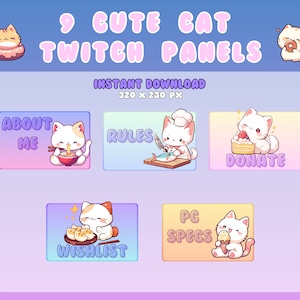 Twitch Panels, Cat Twitch Panels, Cute Cat Twitch Panels, Kawaii Twitch ...