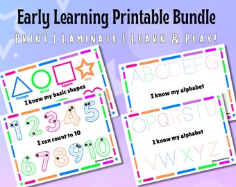 Early Learning Busy Mats Printable, Numbers, Alphabet, Print, Fine ...