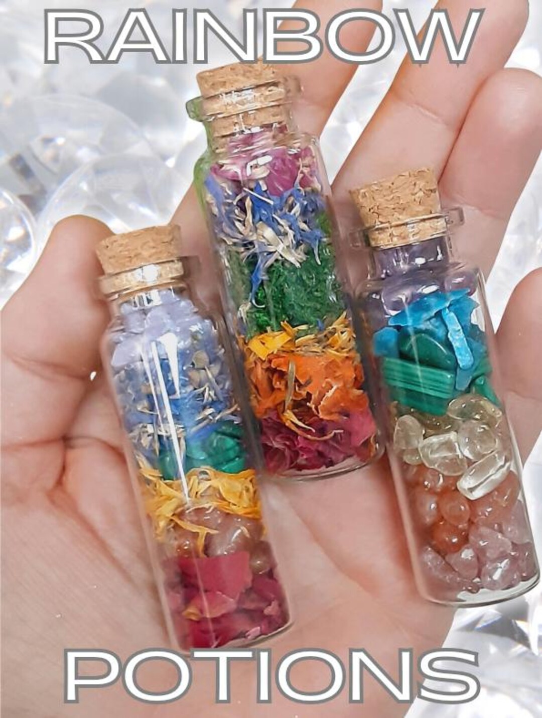 Rainbow Potions, Witchy Decor, All Natural Apothecary - Etsy